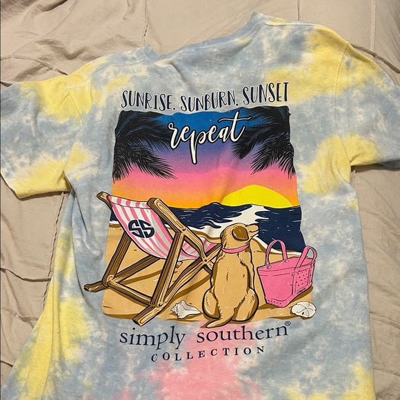 Simply Southern | Tops | Simply Southern Kids Beach Sunset Tee Blue ...